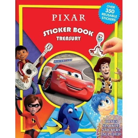Disney Pixar Sticker Book Treasury Over 350 Reusable Stickers + Sparkle ...