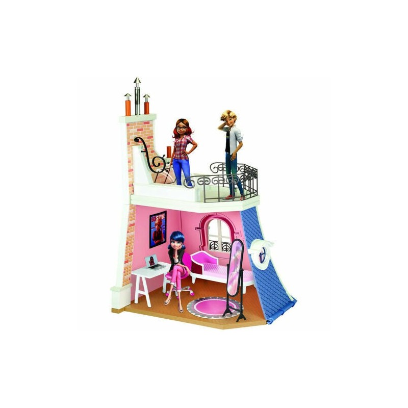 Miraculous Ladybug Marinette's 2 in 1 Balcony Bedroom Playset 60cm 2 ...