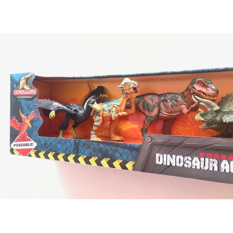 Poseable Dinosaur Action 6 Pack Create Epic Battles T-rex Allosaurus ...
