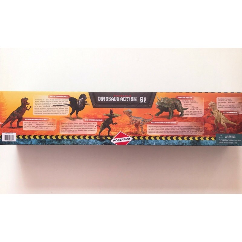 Poseable Dinosaur Action 6 Pack Create Epic Battles T-rex Allosaurus ...