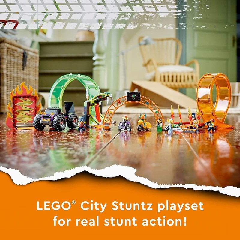 LEGO City Double Loop Stunt Arena 60339 Monster Truck Playset ...
