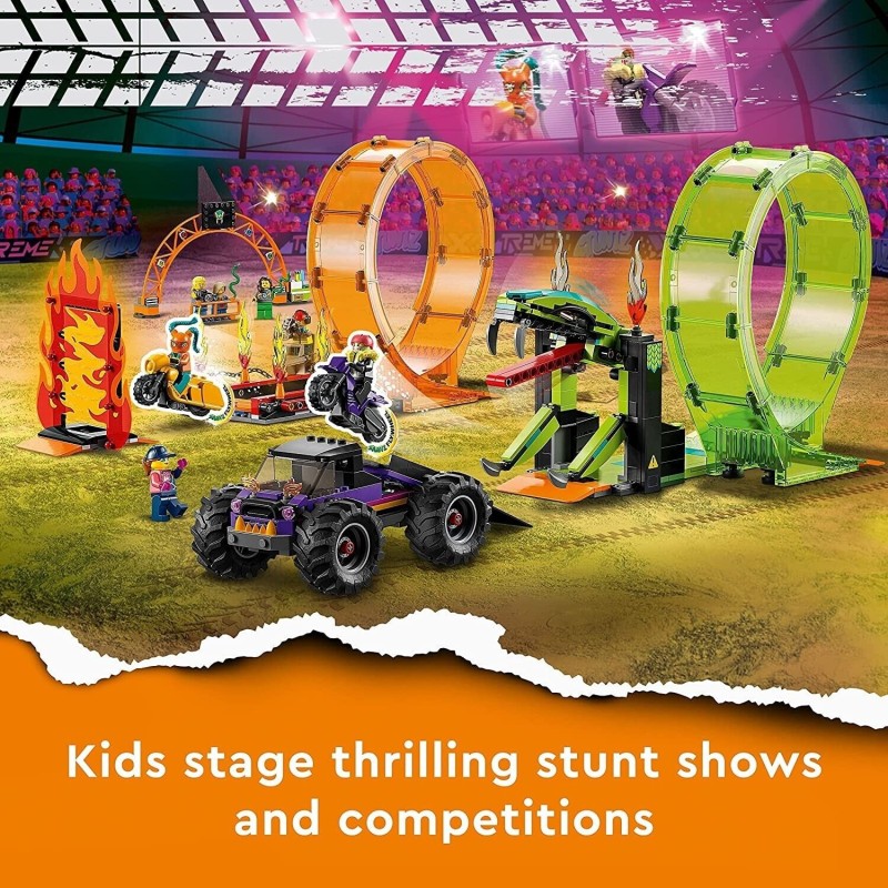 LEGO City Double Loop Stunt Arena 60339 Monster Truck Playset ...